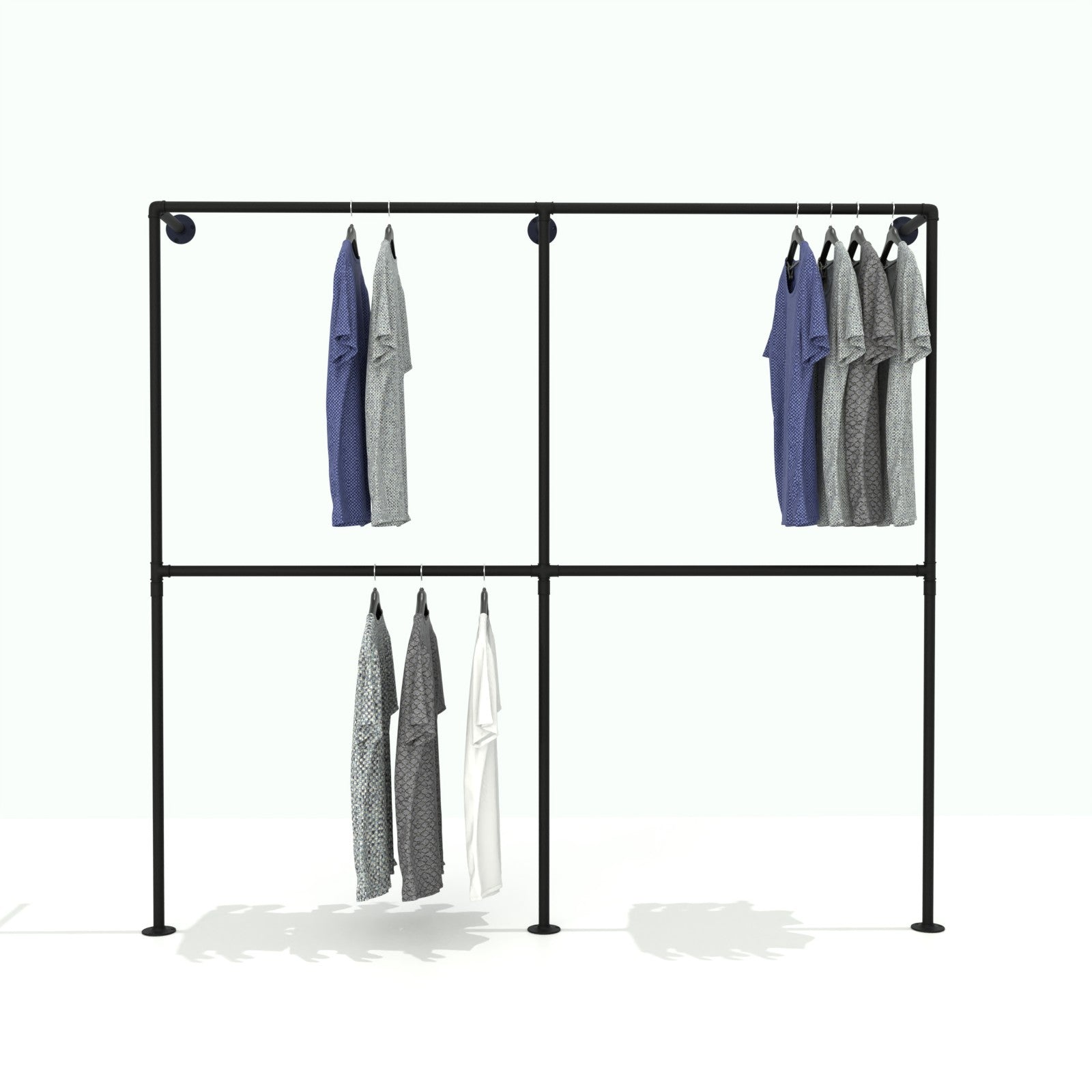 TwinTier Open Wardrobe - Dual Racks with Double-Tiered Design – racksflex